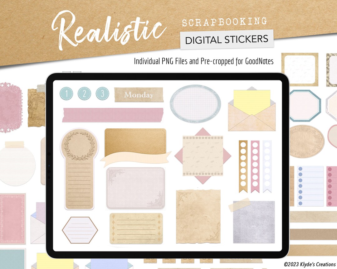 Mood Board Digital Stickers, Digital Scrapbook, Scrapbook Digital ...