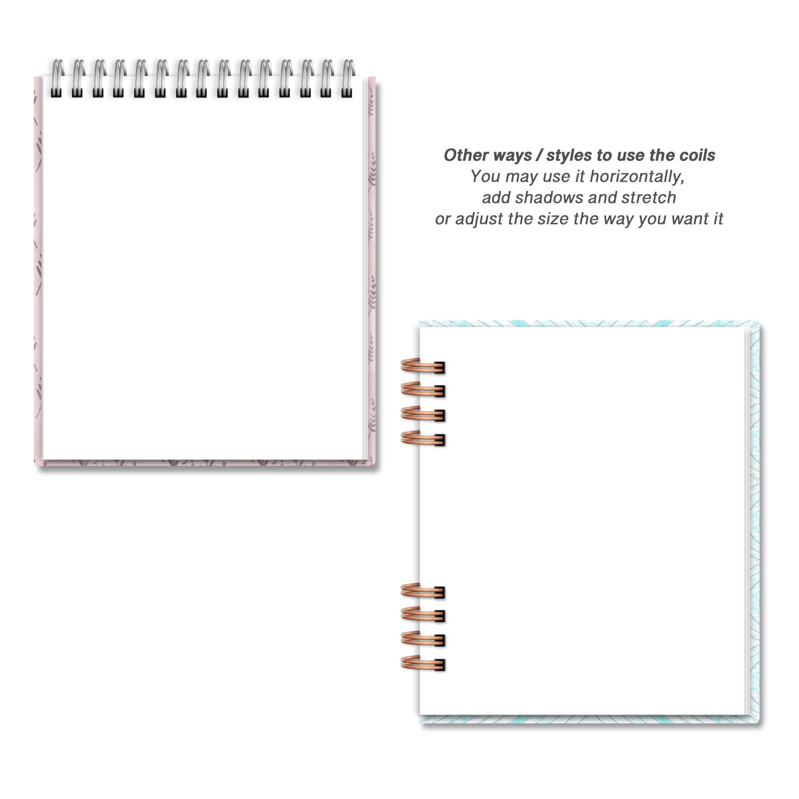 Metallic Realistic Digital Planner Coils - Gold, Silver, Rose Gold ...