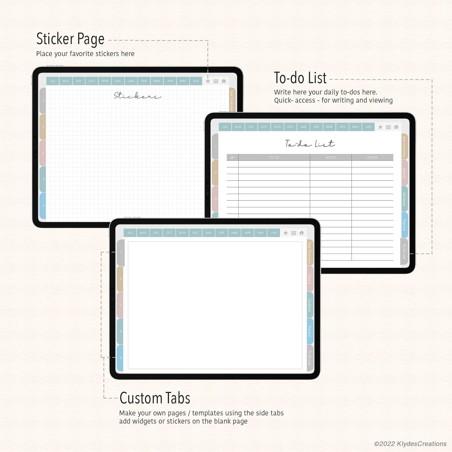 Undated Digital Teacher Planner Goodnotes Teacher Digital - Etsy