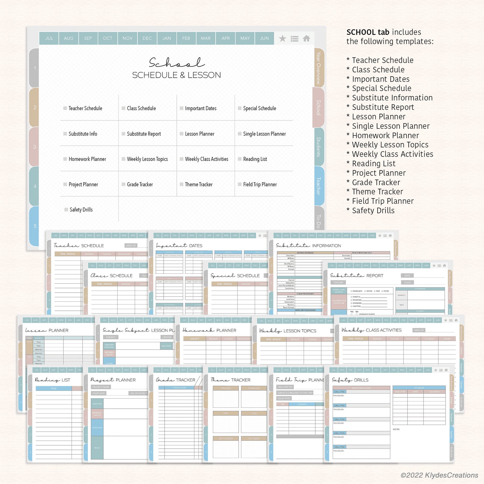 Undated Digital Teacher Planner Goodnotes Teacher Digital - Etsy