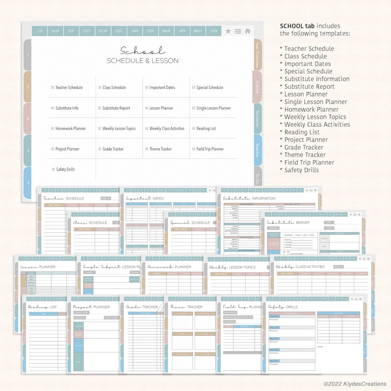 Undated Digital Teacher Planner Goodnotes Teacher Digital - Etsy