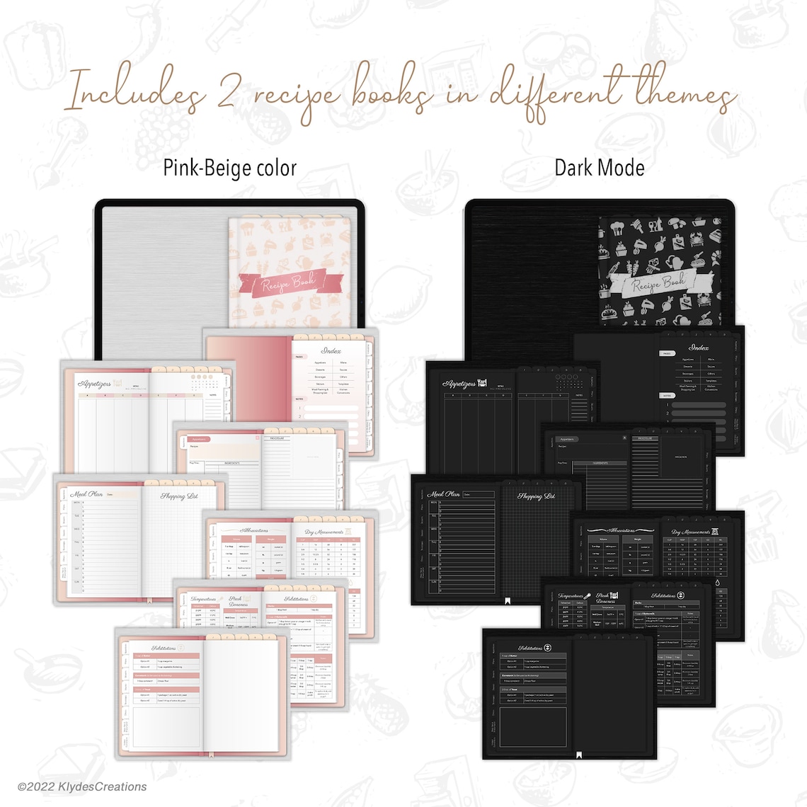 Digital Recipe Book for Goodnotes Digital Planner for - Etsy