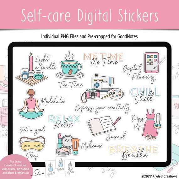 Self Care Digital Stickers Daily Routine Stickers Mental - Etsy