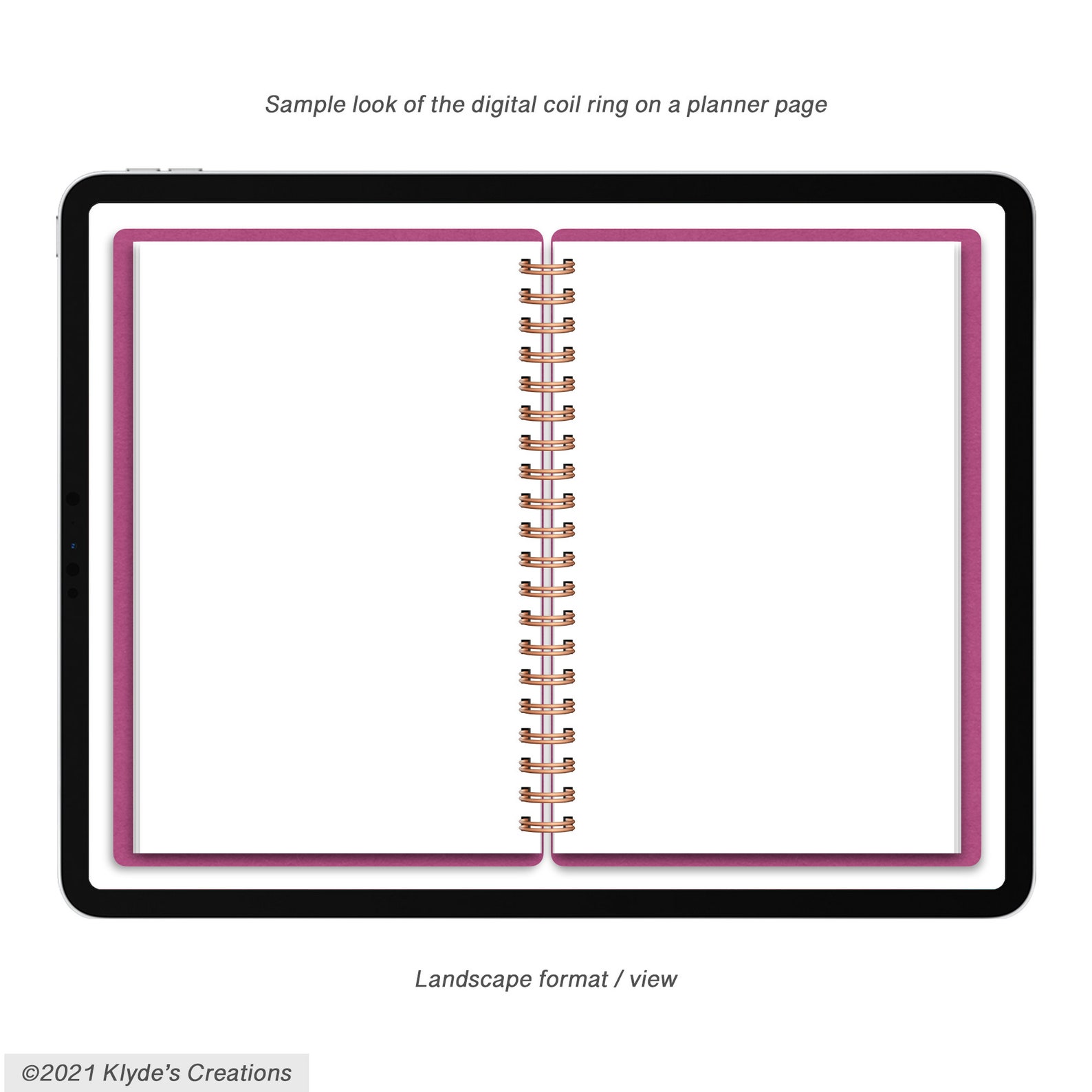 Metallic Realistic Digital Planner Coils - Gold, Silver, Rose Gold ...
