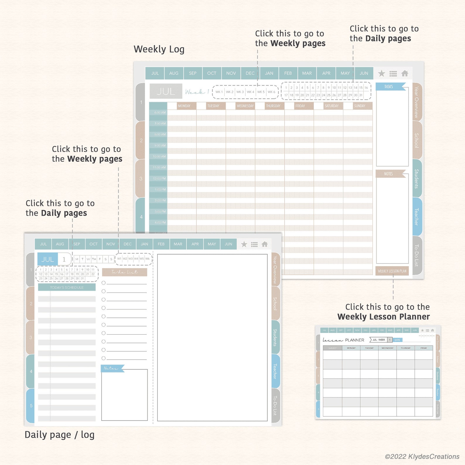 Undated Digital Teacher Planner Goodnotes Teacher Digital - Etsy