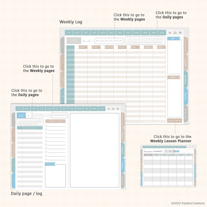Undated Digital Teacher Planner Goodnotes Teacher Digital - Etsy
