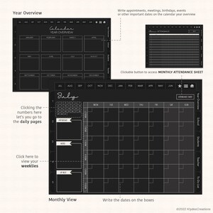 Undated Digital Teacher Planner Noteshelf Dark Mode Teacher Digital ...