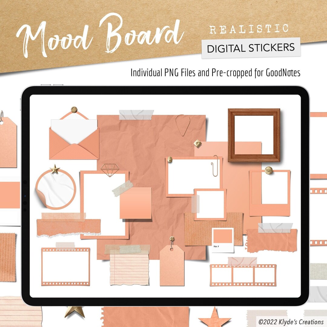 Fall Mood Board Digital Stickers Autumn Realistic Mood Board - Etsy