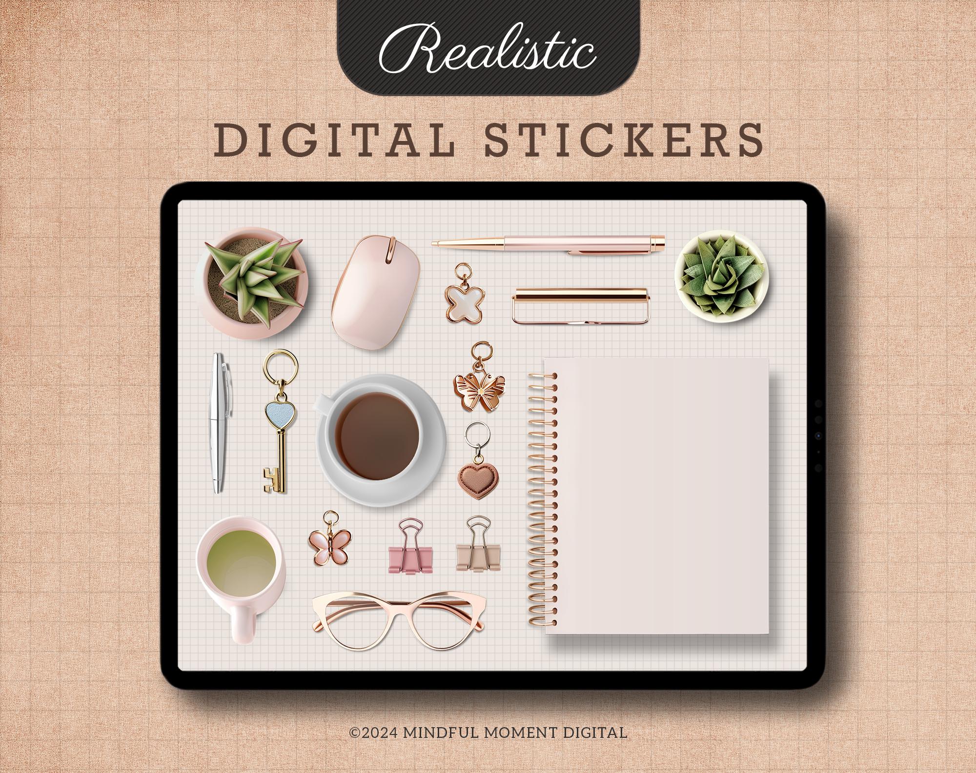 Realistic Desk Digital Stickers PNG for Goodnotes iPad Planner Journal ...