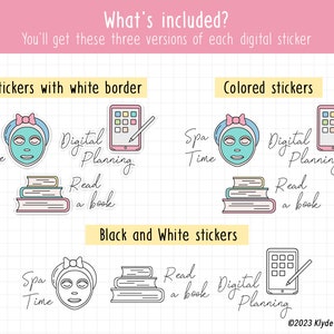Self Care Digital Stickers, Daily Routine Stickers, Mental Health ...