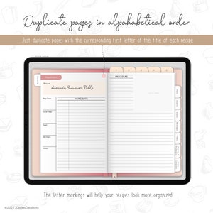 Digital Recipe Book for Goodnotes, Digital Planner for Notability on ...