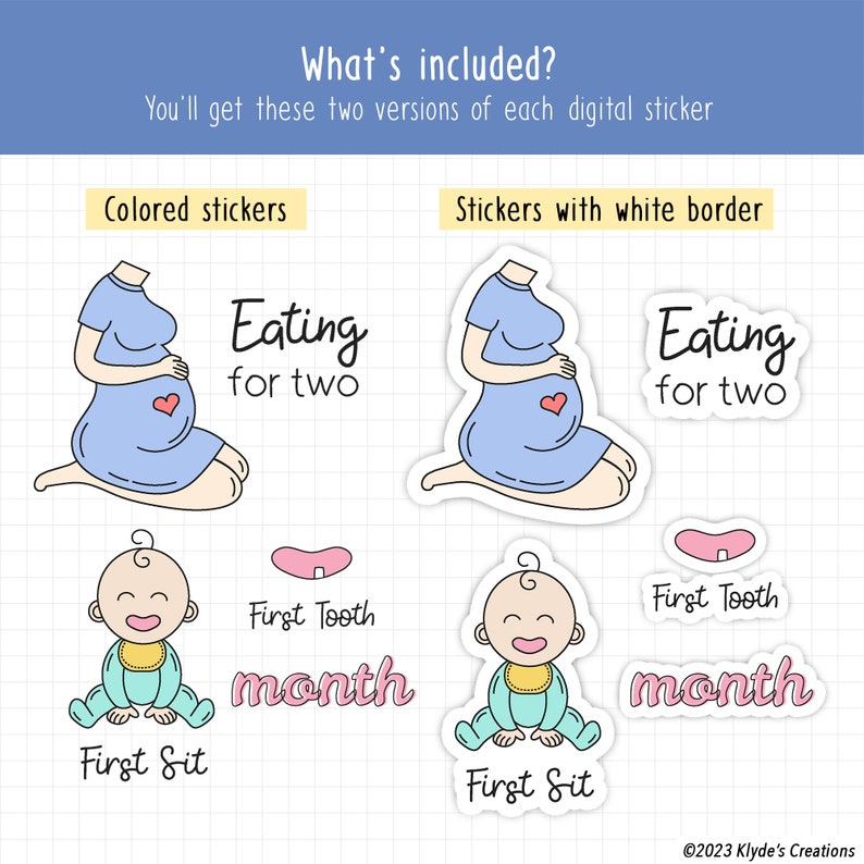 Pregnancy Baby Milestones Functional Digital Stickers Pregnant - Etsy