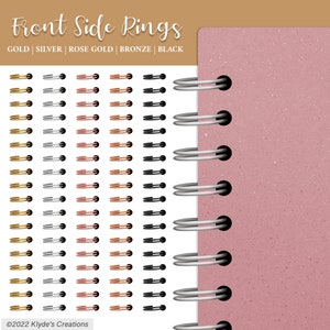 Metallic Realistic Digital Planner Coils - Gold, Silver, Rose Gold ...