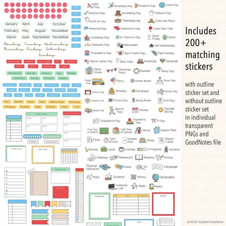 Undated Digital Teacher Planner Goodnotes Teacher Digital - Etsy