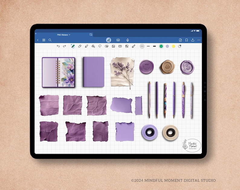 Purple Crystal Digital Stickers for Goodnotes iPad Planner Journal ...