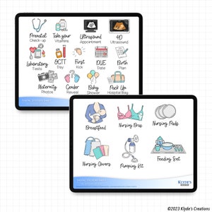 Pregnancy Baby Milestones Functional Digital Stickers Pregnant - Etsy