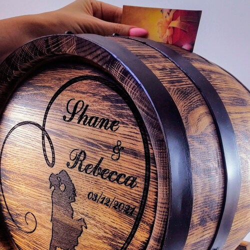 Wedding Barrel Card Box 10L Personalized Oak Whiskey Barrel | Etsy