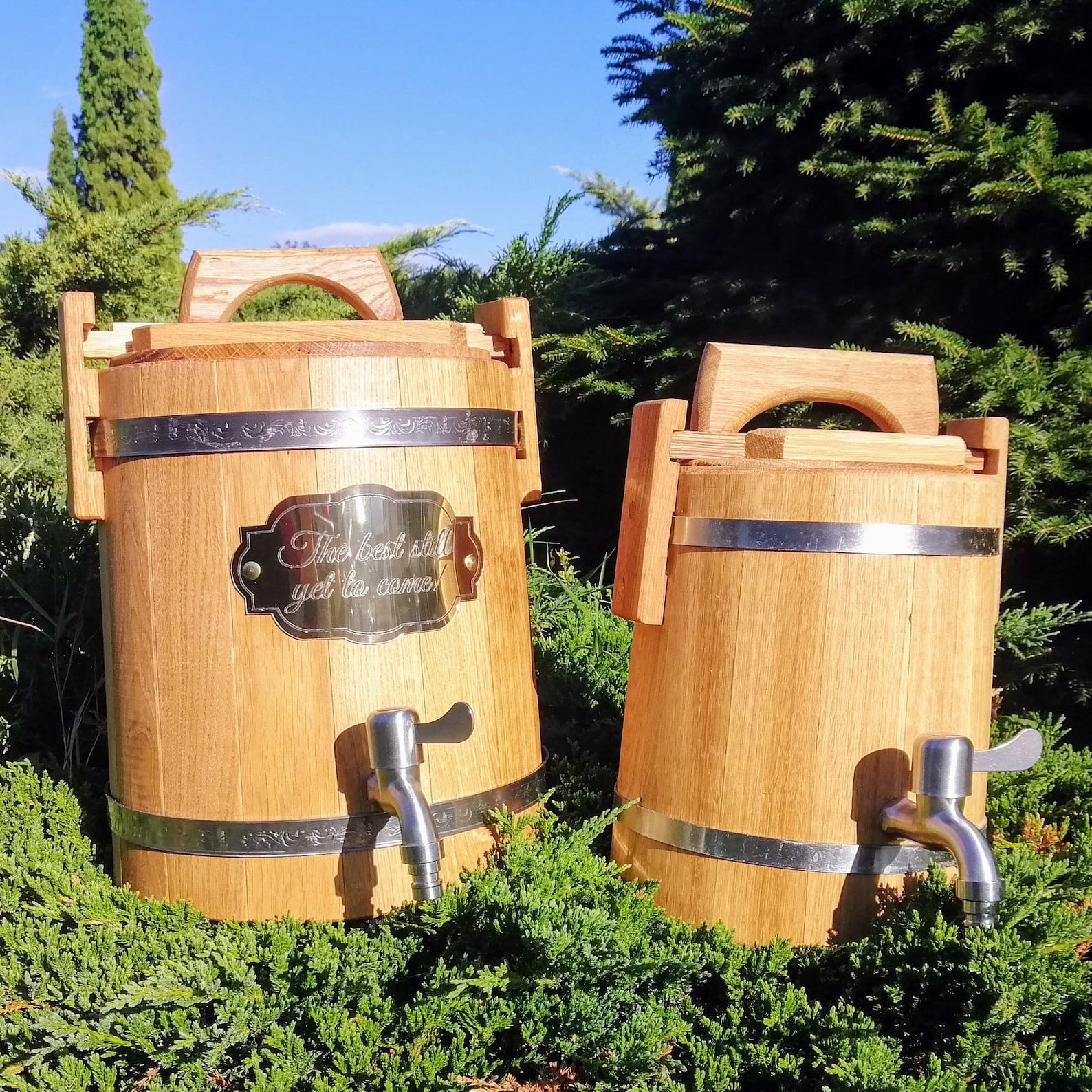 Personalized Kombucha Oak Barrel With Lid Wooden Barrel for Wine ...
