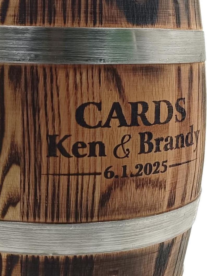 Present Barrel Card Box 5L, Personalized Oak Whiskey Barrel Box, Wine ...