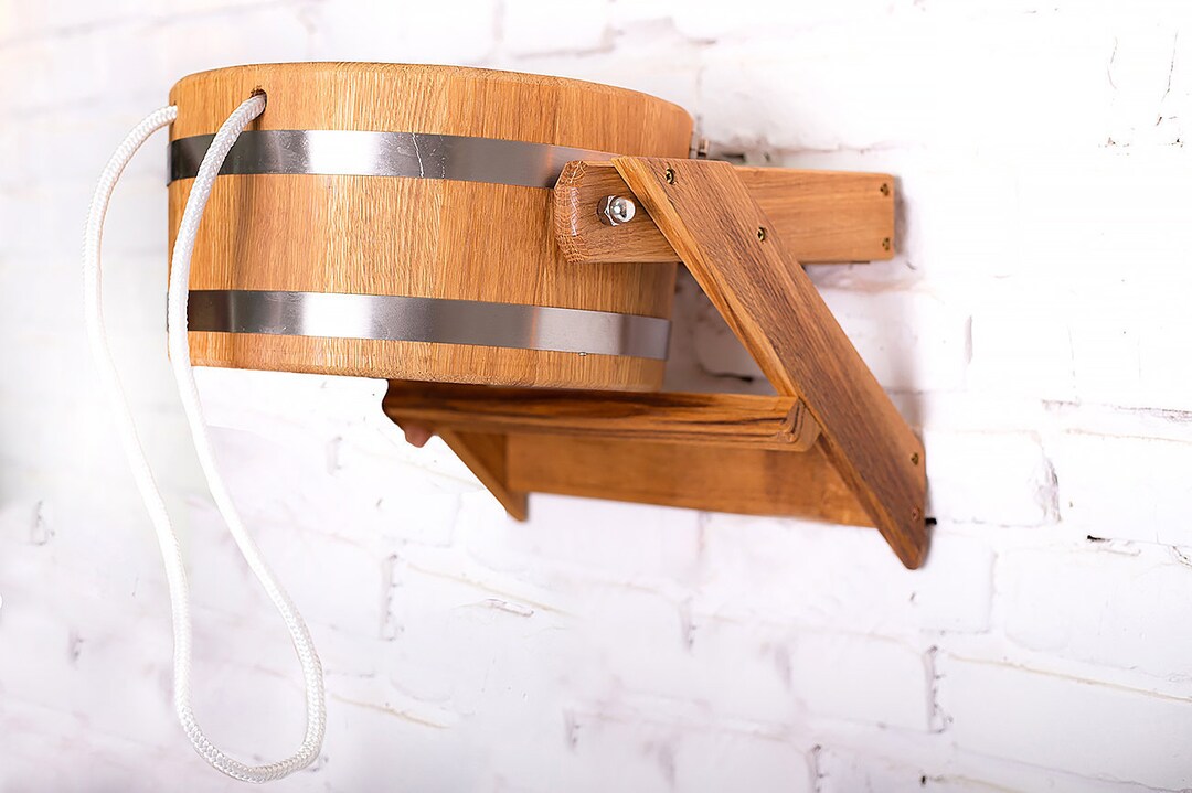 Sauna Bucket Shower 10L-23L-30L, Oak Barrel for Sauna, Russian Bath ...