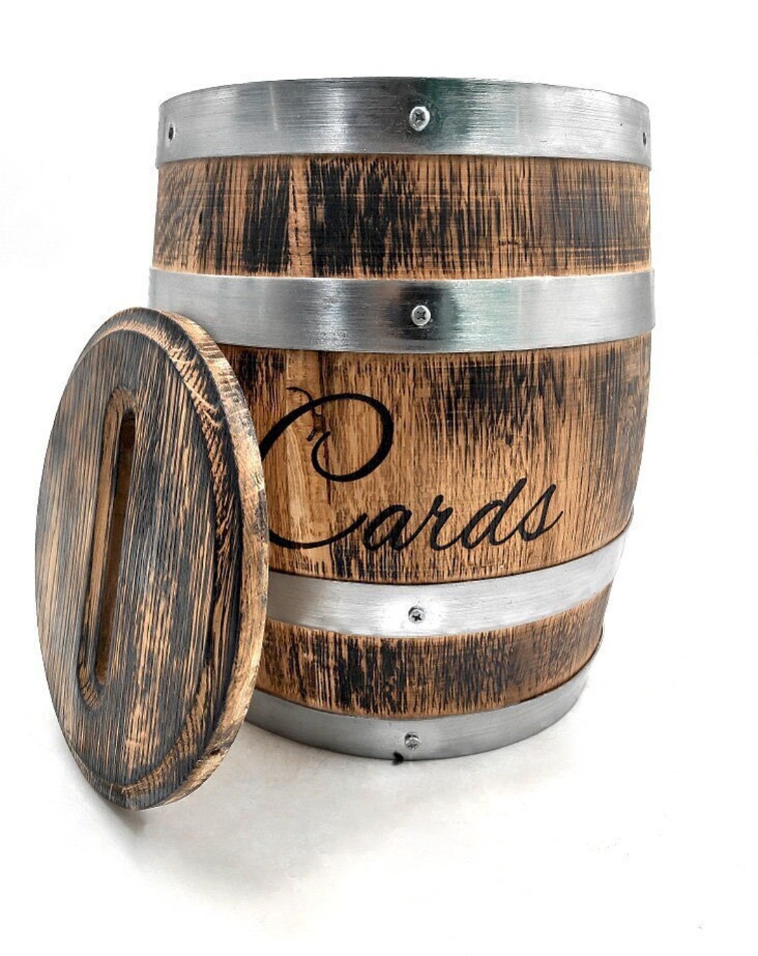 Wedding Barrel Card Box 5L, Personalized Oak Whiskey Barrel Box, Wine ...