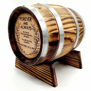 Whiskey Barrel Urn–3l Oak Cremation Urn for Human Ashes, Adult Memorial ...