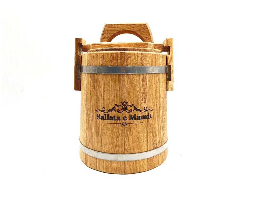 Personalized Pickle Barrels 3L-5L-10L, Wood Vat With Lid Fermentation ...