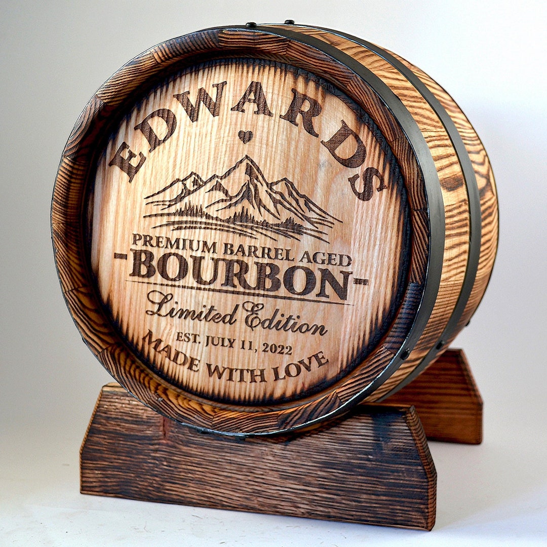 Personalized Bourbon Barrel, Wine Barrel Card Holder,wedding Barrel ...