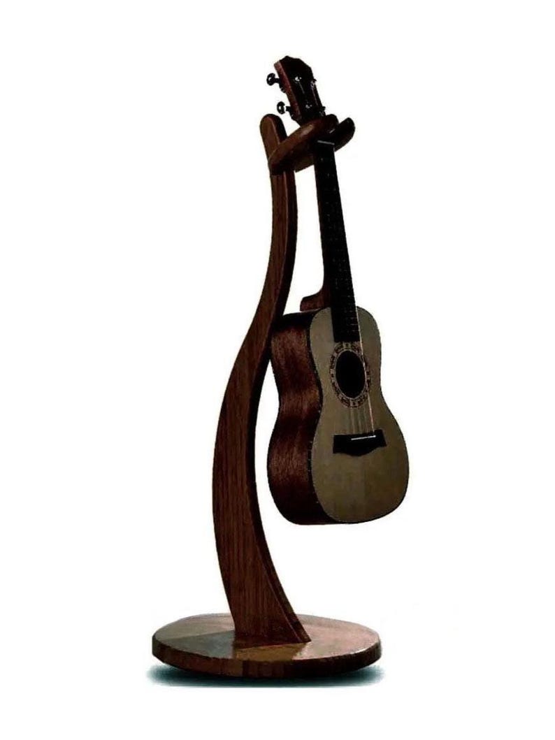 Handmade Wooden Floor Guitar Stand, Rustic Acoustic & Electric Guitar ...