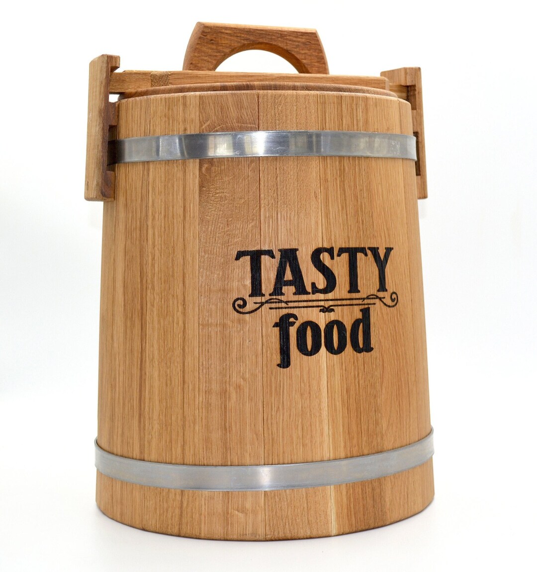 Pickle Barrel With Lid, Oak Barrel, Fermentation Crock, Wooden Vat for ...