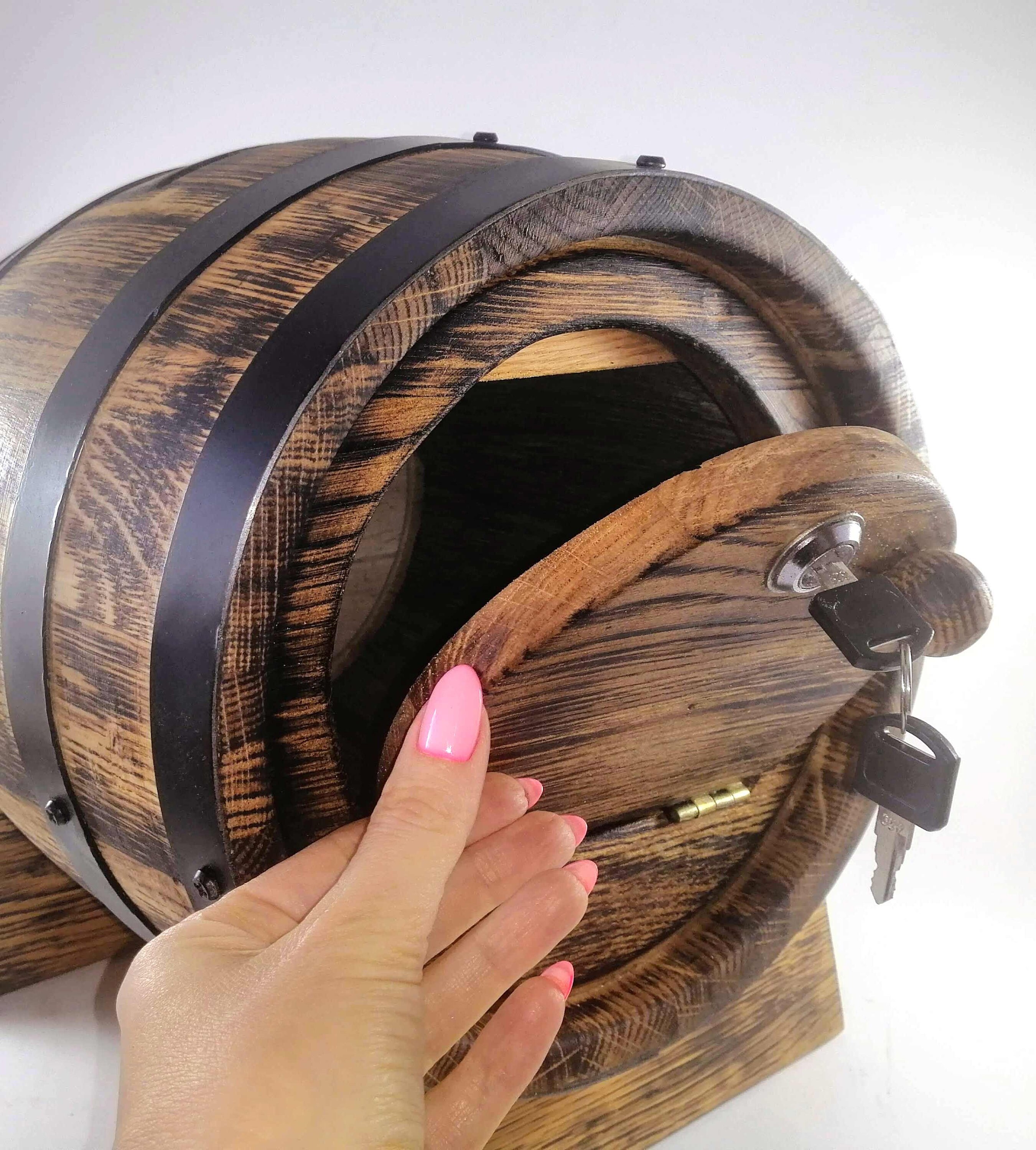 Wedding Barrel Card Box 10L Personalized Oak Whiskey Barrel | Etsy ...