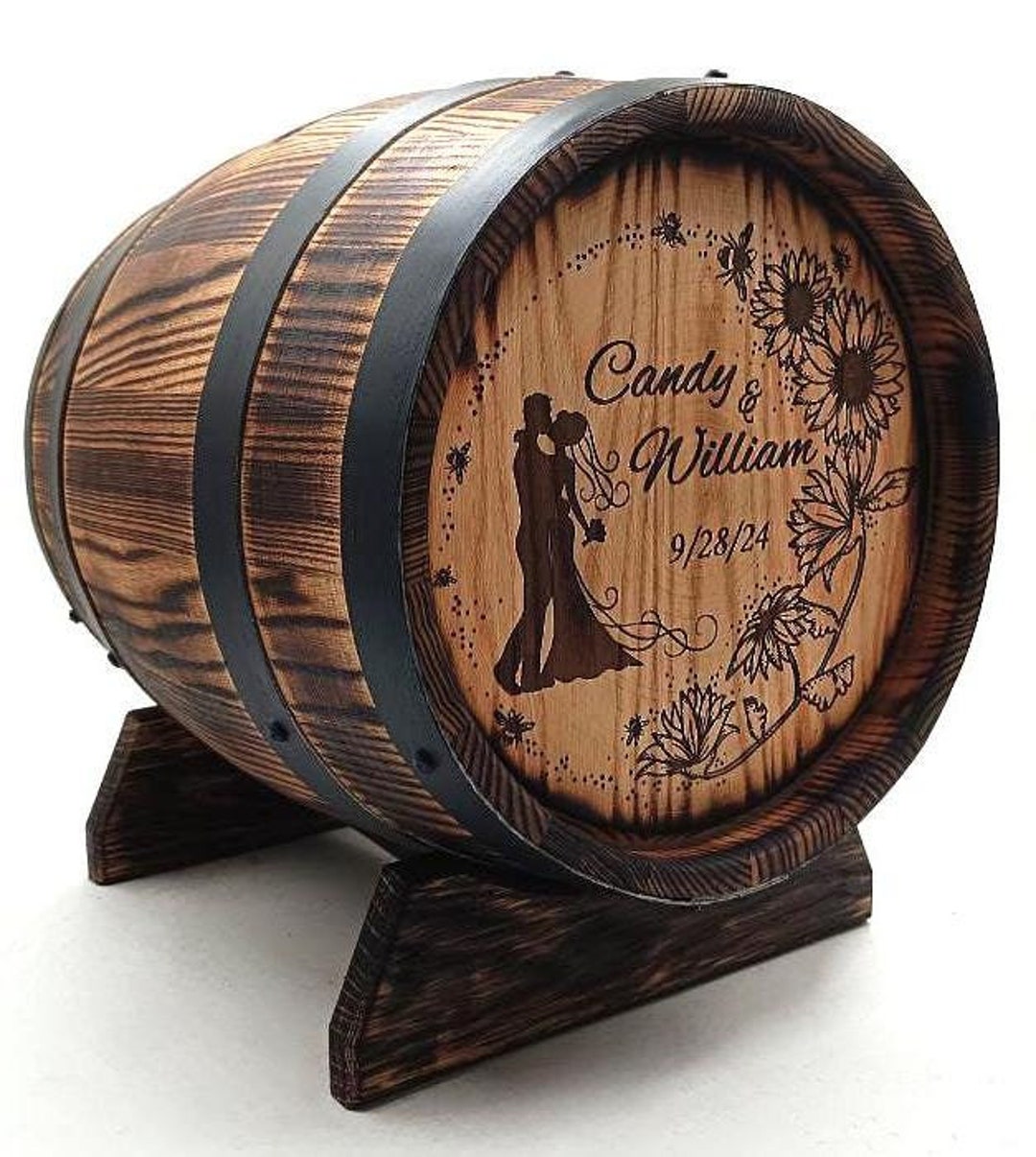 Whiskey Barrel Card Holder, Wine Barrel Card Box, Wedding Card Barrel ...