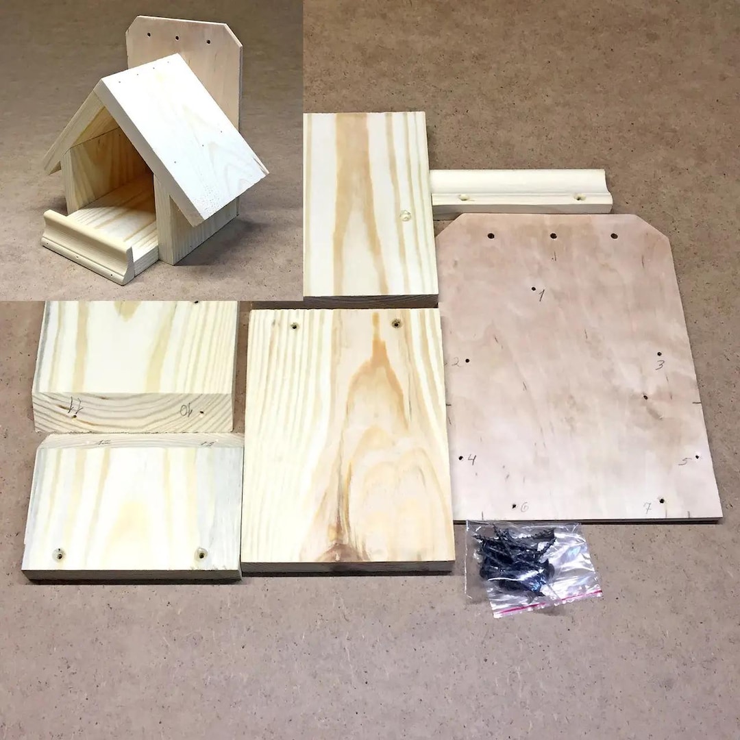 DIY Wooden Nesting Box–handmade Assembly Birdhouse Kit, Natural Wood ...
