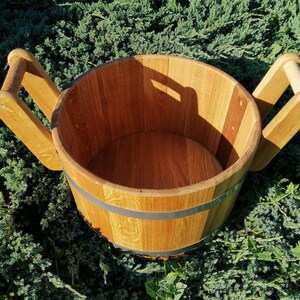 Wooden Oak Steamer 25L, Wood Bucket With Lid for Steaming Brooms Water ...
