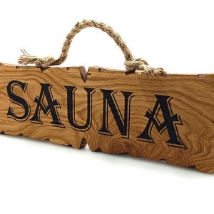 SAUNA Schild, Holzgravur, Türschild aus Holz, Russisches Bad Spa ...
