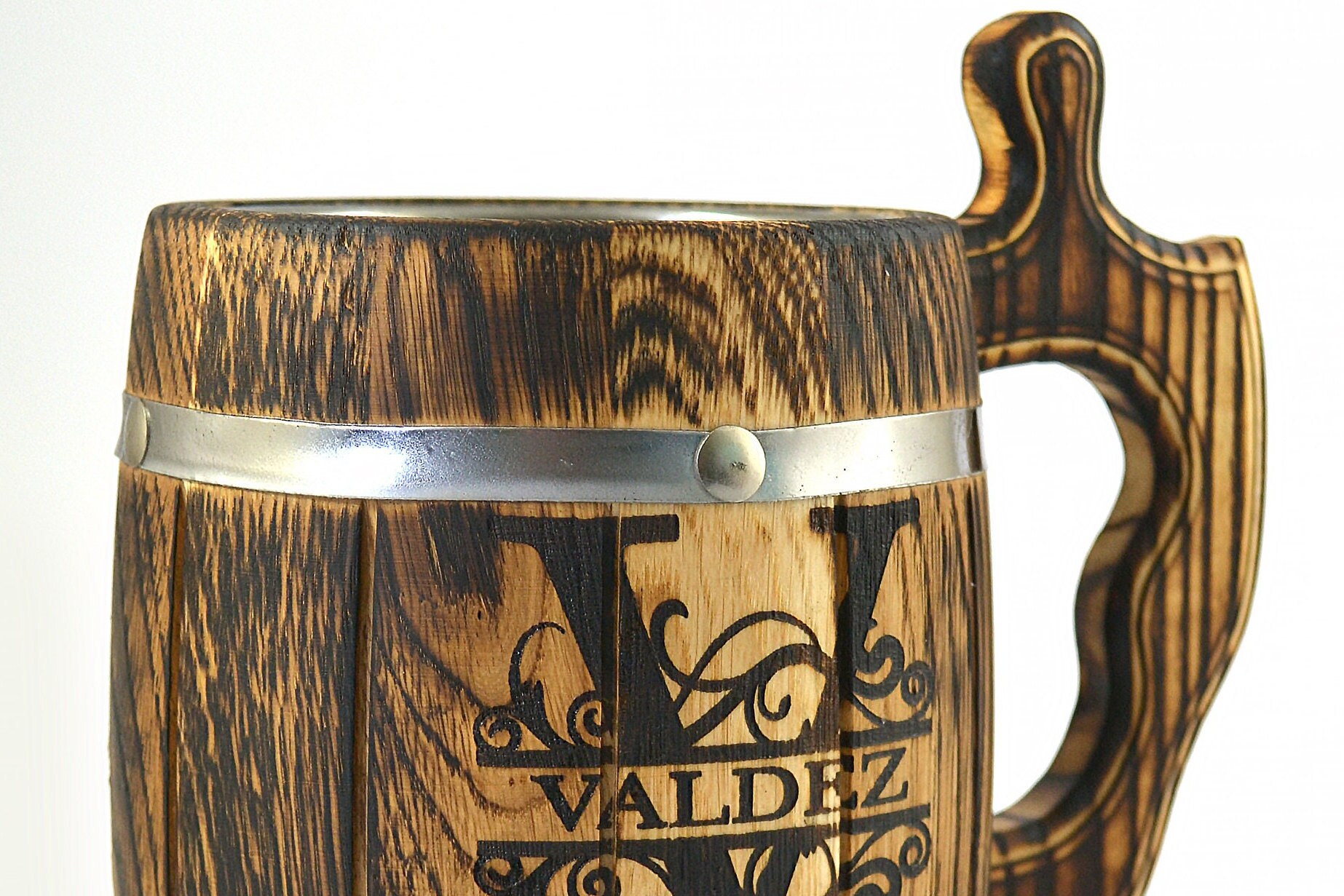 Oak Tankard Gift for Him Engraved Wooden Beer Barrel Mug - Etsy