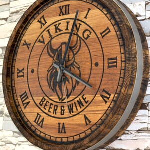 Personalised Whiskey Barrel Clock, Custom Bourbon Wall Head, Vintage ...