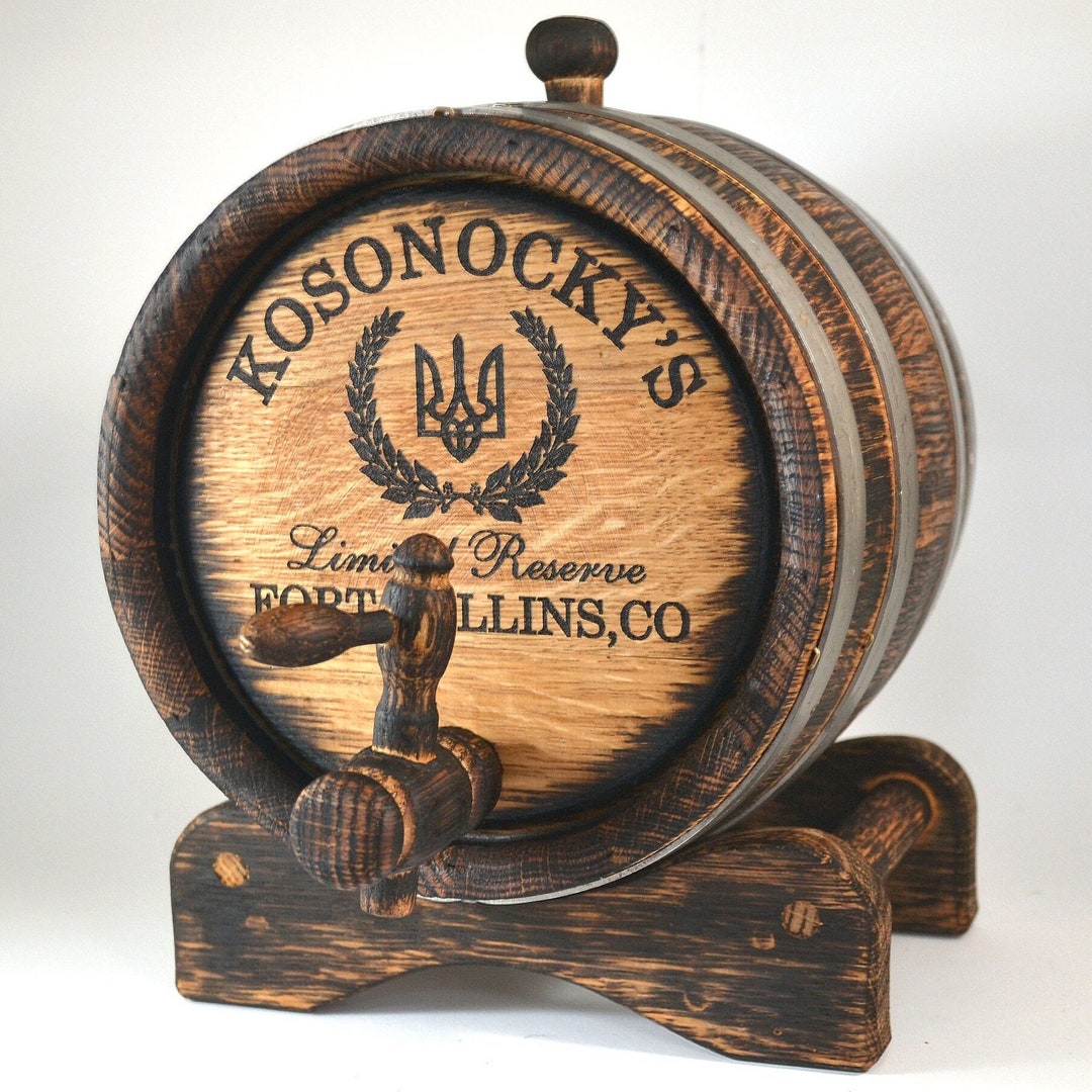 Whiskey-brandy-bourbon Barrel, Personalized Wood Cask 1-15L, Custom Oak ...
