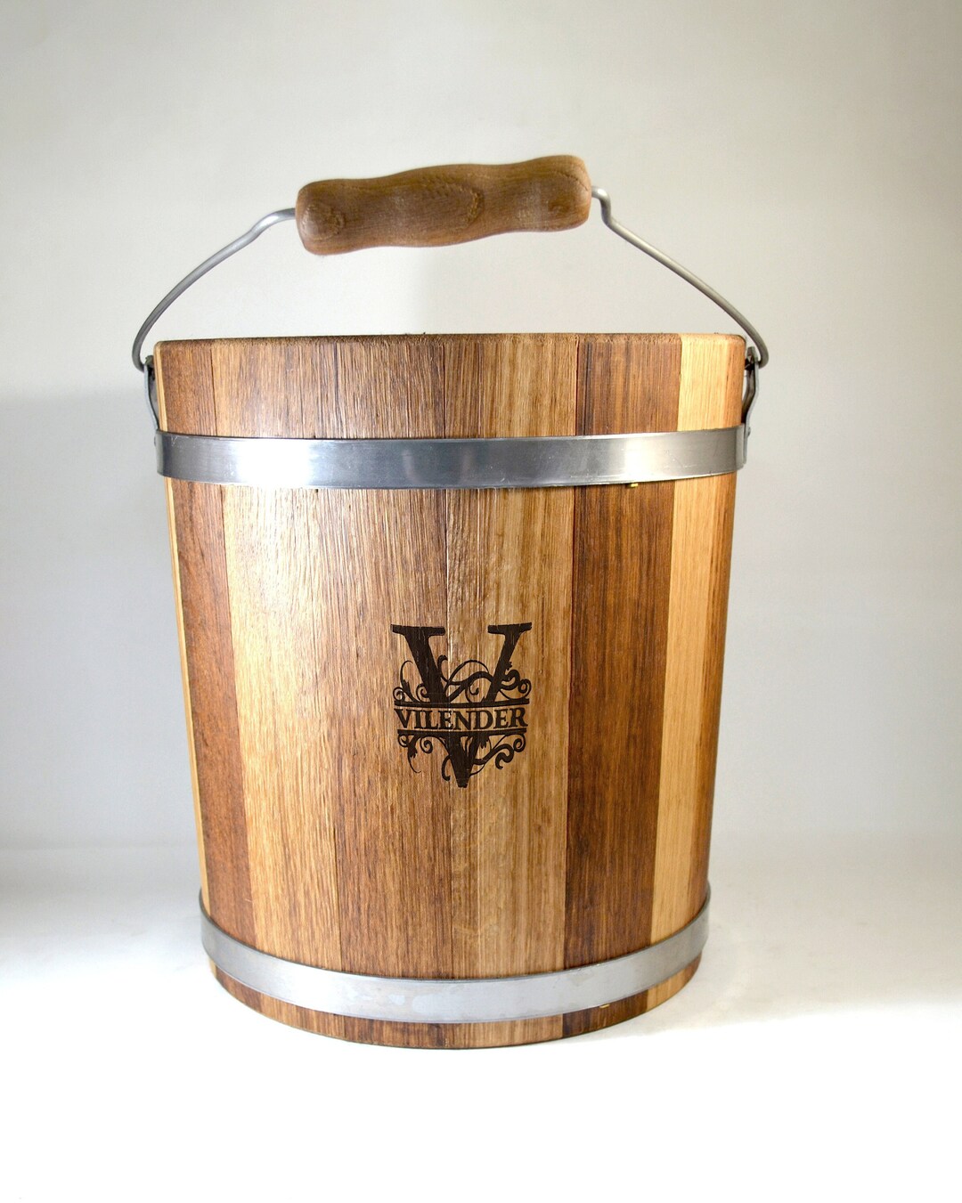 Wooden Bath Oak Bucket 10L, Vintage Primitive Bucket for the Farm, Wood ...