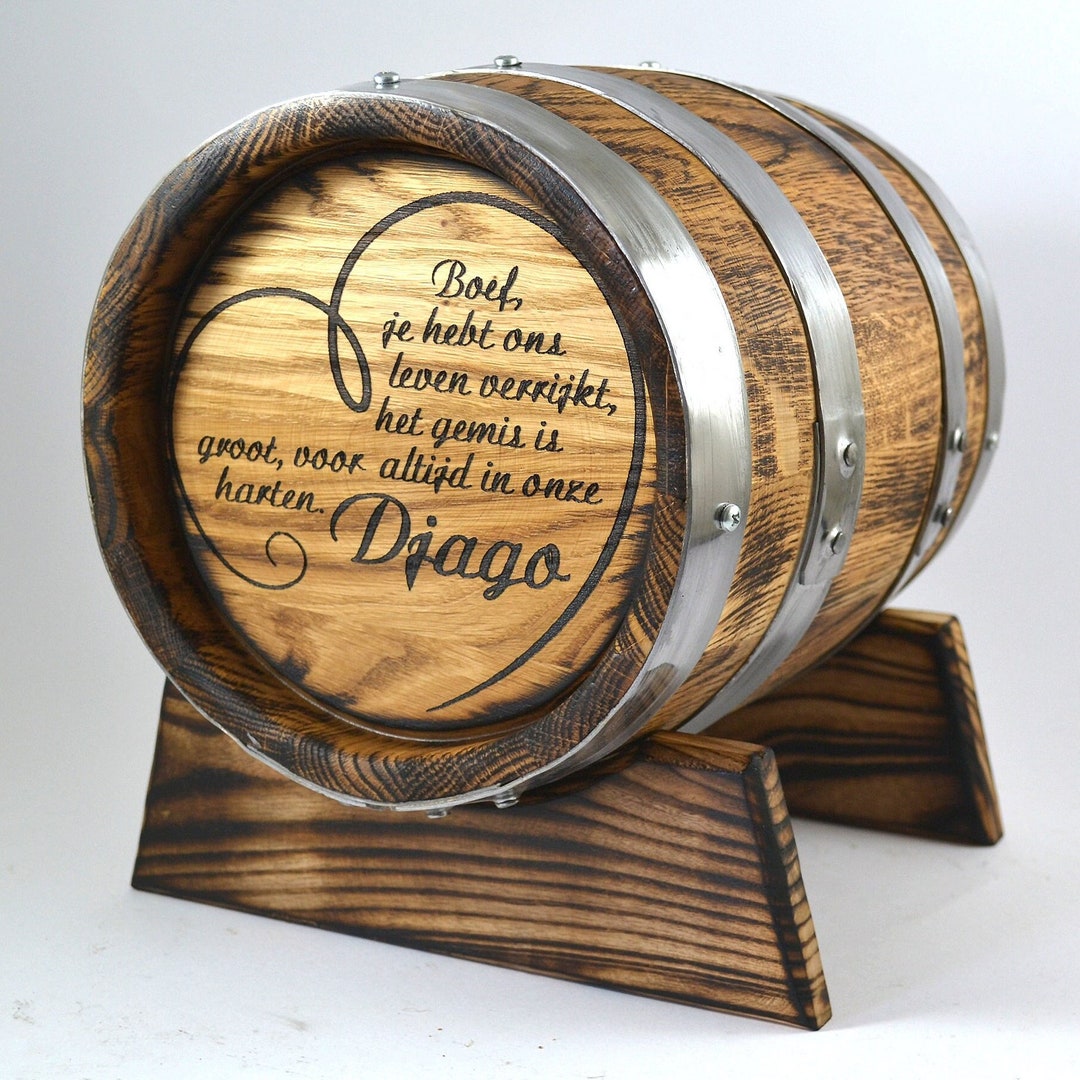 Personalized Ash Urn 3 L, Oak Whiskey Barrel, Unique Pet Ashes Urn ...