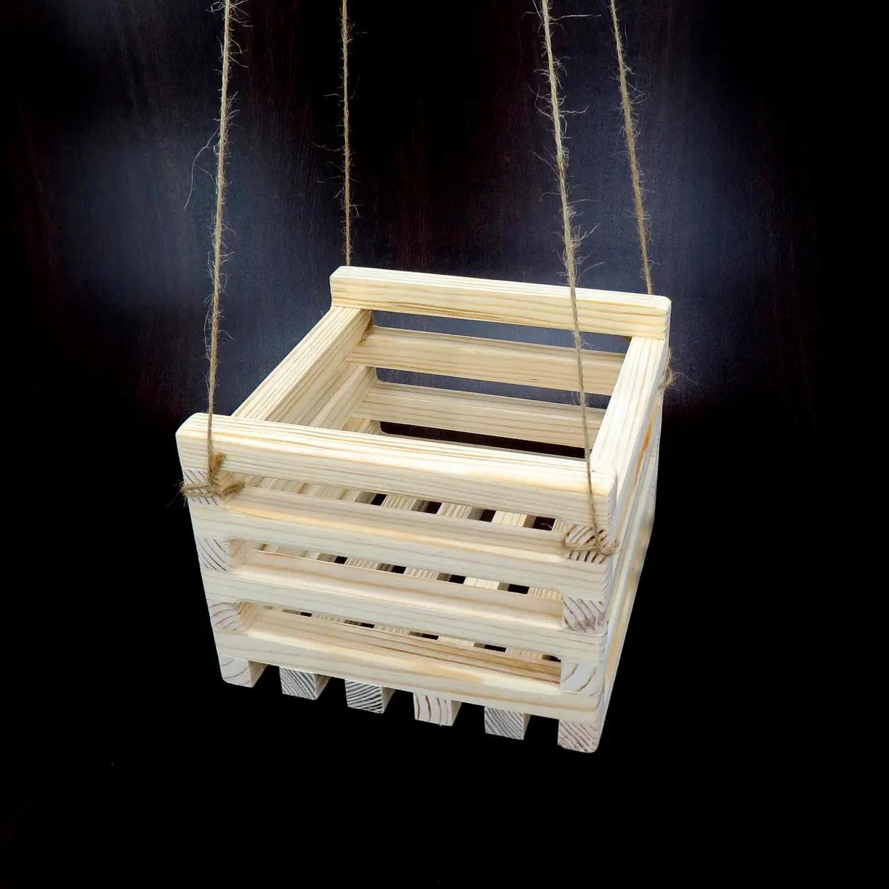Custom Wooden Planter Box – Rustic Handmade Cachepot, Square Wooden ...