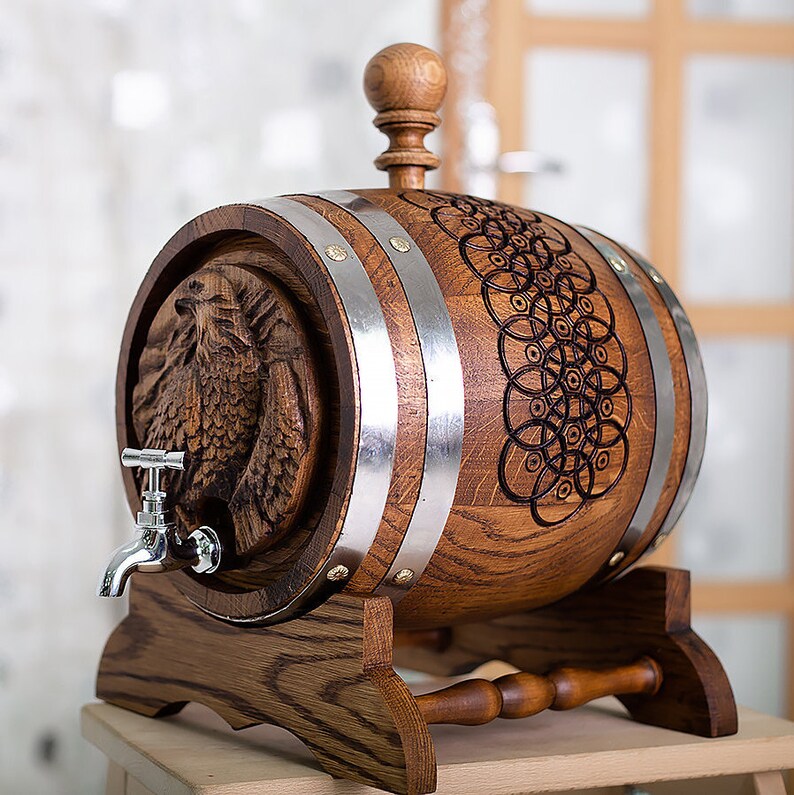 5 Liter Oak Barrel Carved Whiskey Barrel Personalized - Etsy