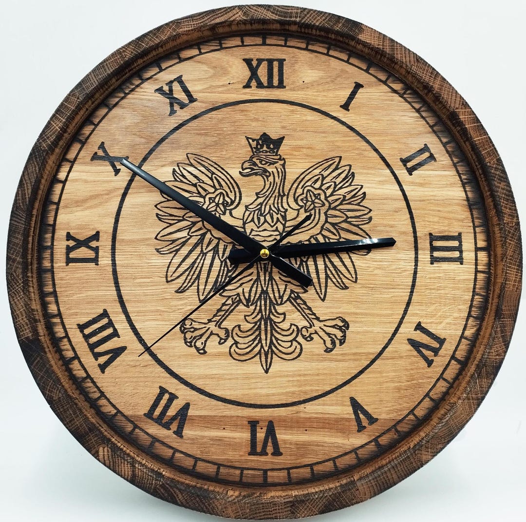 Personalised Whiskey Barrel Clock, Custom Wooden Wall Barrel Head, Oak ...