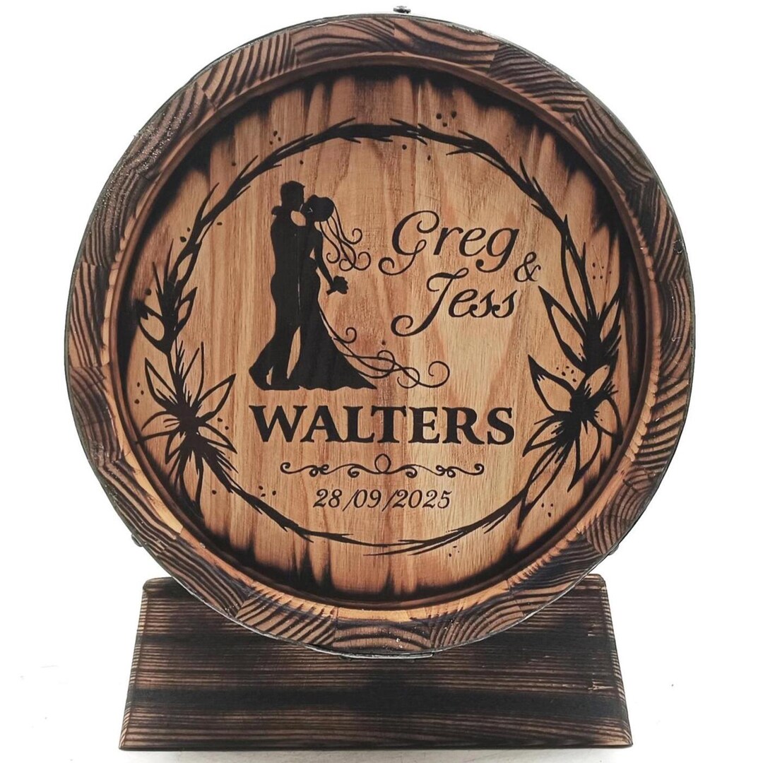 Wedding Whiskey Barrel Card Holder, Personalized Whiskey Barrel, Event ...