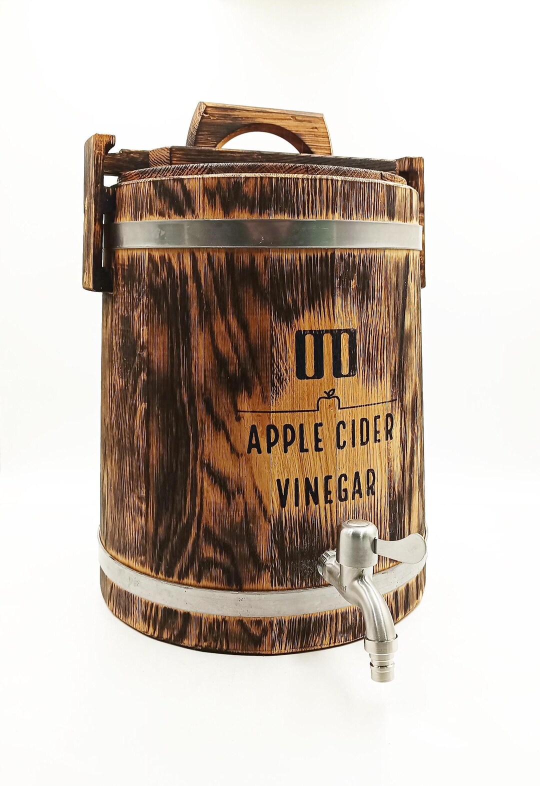 Kombucha Container, Wood Engraving,oak Barrel 3-15L With Lid, Wooden ...