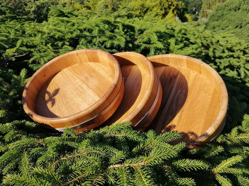 Oak Tray Wooden Serving Tray Dishes Bowls Large Wood | Etsy