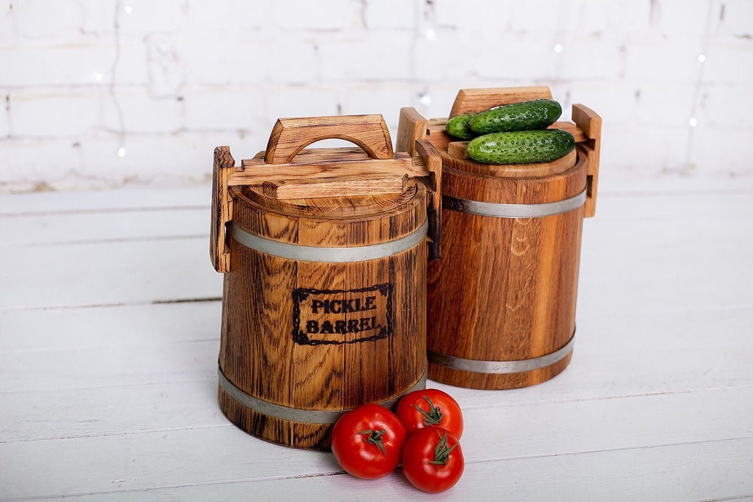 Personalized Pickle Oak Barrel 3L-5L-10L-15L, Wood Vat With a Lid ...