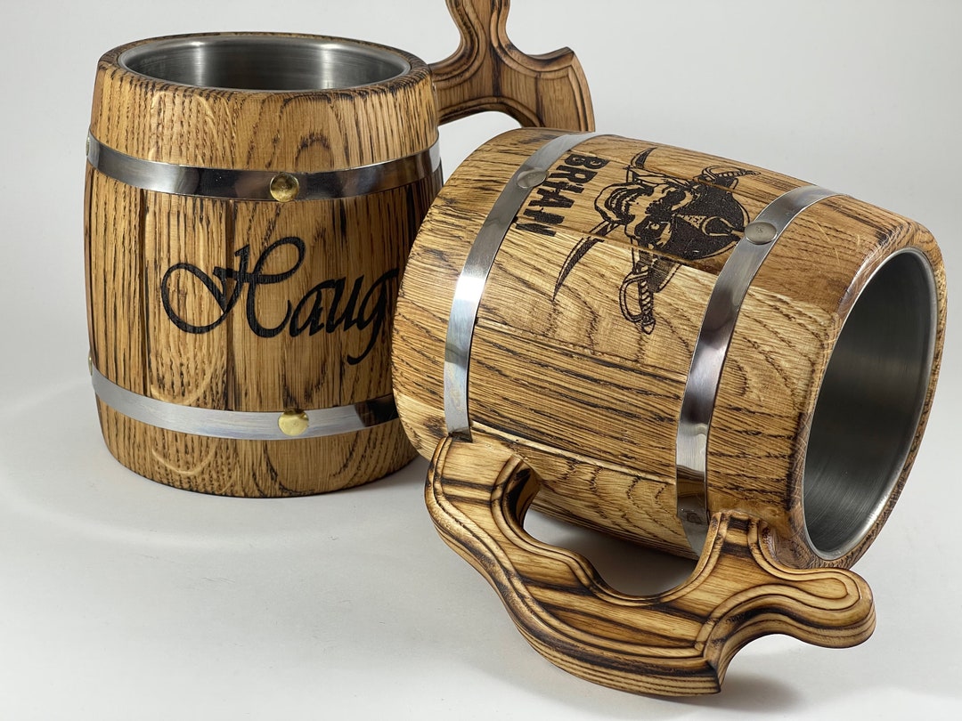 Wooden Tankard, Beer Mug, Tavern Mug, Wedding Party Gifts, Personalized ...