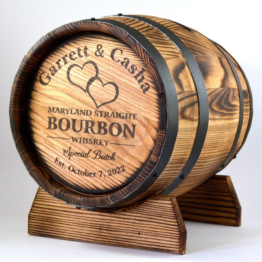 Wedding Barrel Card Box 10L, Personalized Oak Whiskey Barrel Box, Wine ...