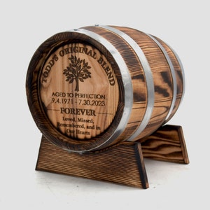 Whiskey Barrel Urn–3l Oak Cremation Urn for Human Ashes, Pet or Adult ...